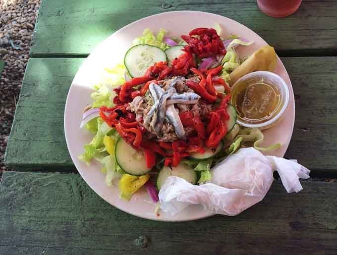 Fresh vegetables, quality proteins, and thoughtful composition make this salad a legitimate meal, not an afterthought.
