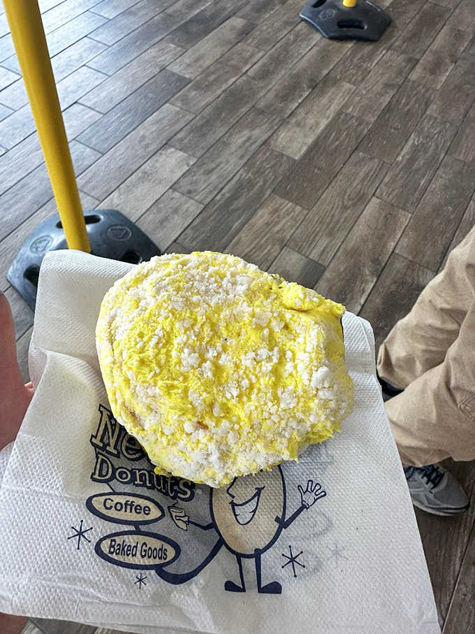 Bright as sunshine and twice as cheerful, this lemon-dusted beauty proves donuts can be both eye-catching and mouth-watering simultaneously.