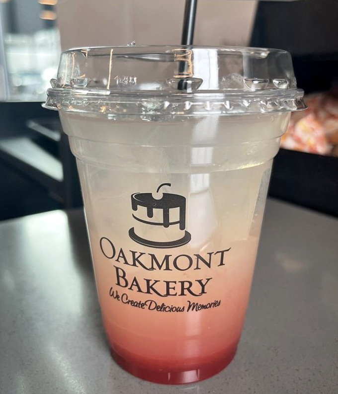 Strawberry lemonade transitions from pink to clear like a delicious sunset you can actually drink through a straw.