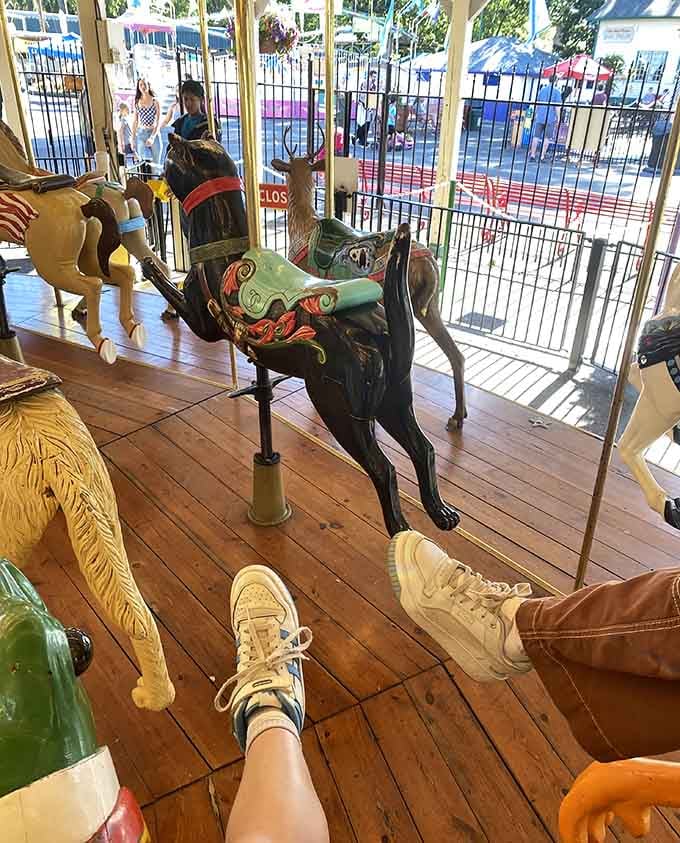 Riding a century-old carousel beats any virtual reality experience technology could ever dream up, hands down.