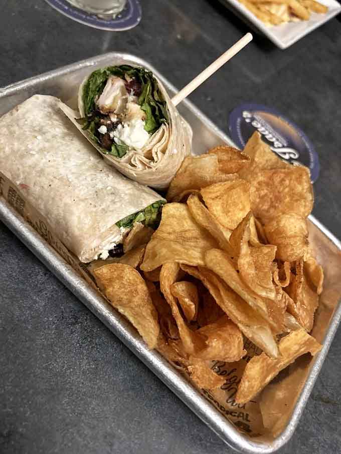 A wrap this perfectly constructed deserves its own architectural award, plus it comes with excellent chips too.