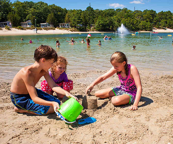 Building sandcastles with water so clear, you can actually see your toes, which is more than the ocean offers.