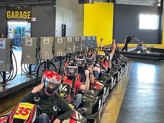 The pre-race lineup where confidence meets reality, and someone's about to learn a humbling lesson.