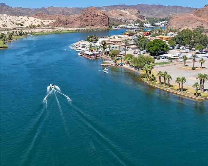 The Colorado River cuts through Parker like a liquid highway of blue, inviting boats, tubes, and anyone seeking relief.