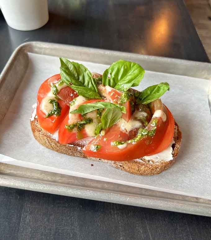 Fresh tomatoes, mozzarella, and basil on crusty bread: Italy and France had a delicious baby, and here it is.