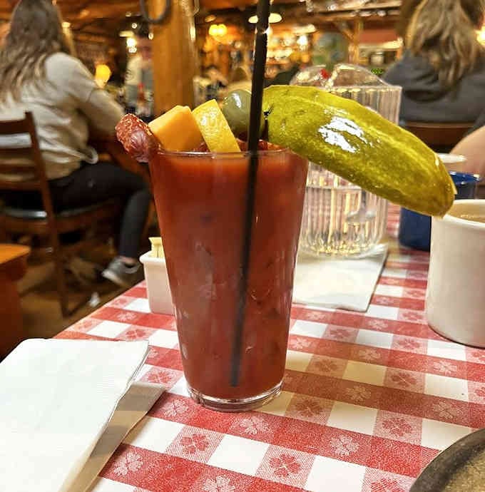 A Bloody Mary garnished with enough vegetables to technically count as a balanced breakfast, right?