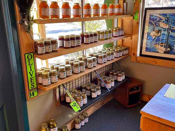 Olives and relish stacked high, because sometimes you need options when it comes to your pickled vegetable preferences today.