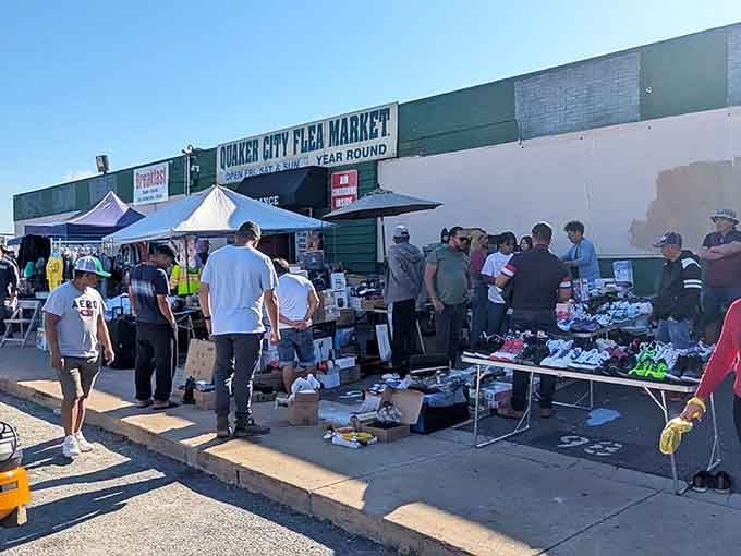 The building proudly announces year-round operation, because apparently some treasures can't wait for seasonal shopping schedules to align.
