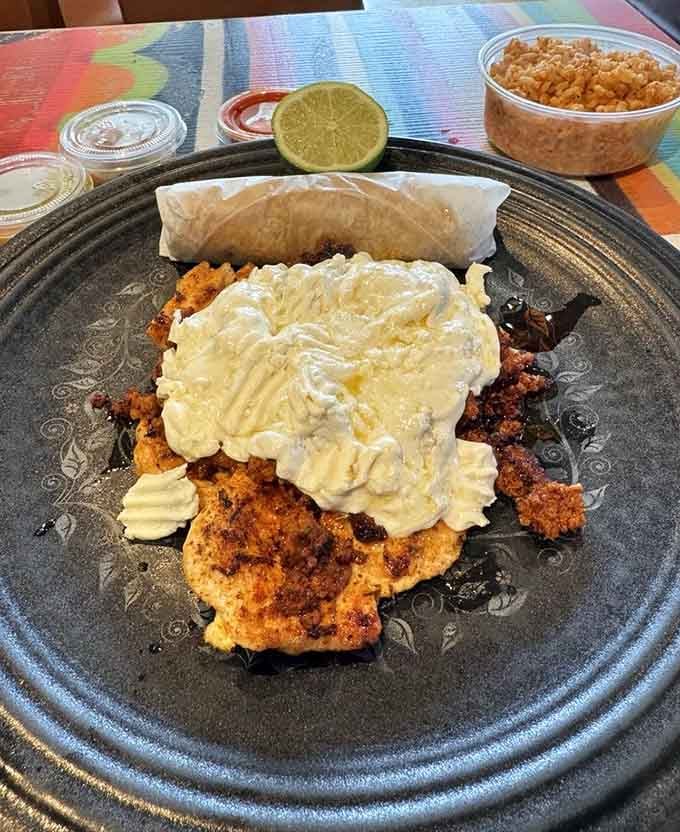 The chori pollo platter arrives like a sizzling symphony, making everyone nearby instantly jealous of your excellent choices.