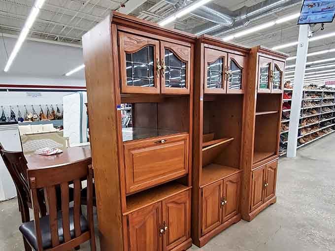 That wooden hutch has stories to tell and plenty of life left, just waiting for the right home.