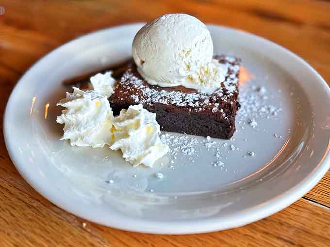 Because even barbecue champions need a sweet finish, and this brownie delivers chocolate therapy with style.
