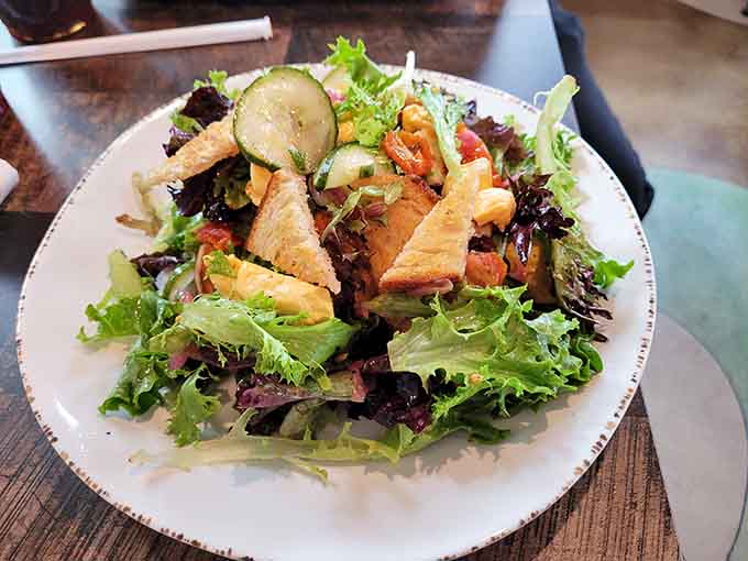 Even the salads get the cheese treatment, topped with fresh greens and house-made varieties that transform simple into spectacular.