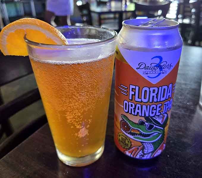 Florida Orange IPA pairs perfectly with beach vibes and the promise of excellent grouper to come shortly.