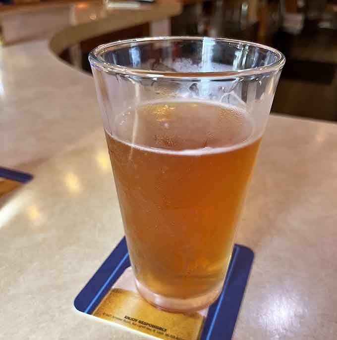 A cold local brew pairs with fresh fish like Fred and Ginger, a classic combination that never disappoints.