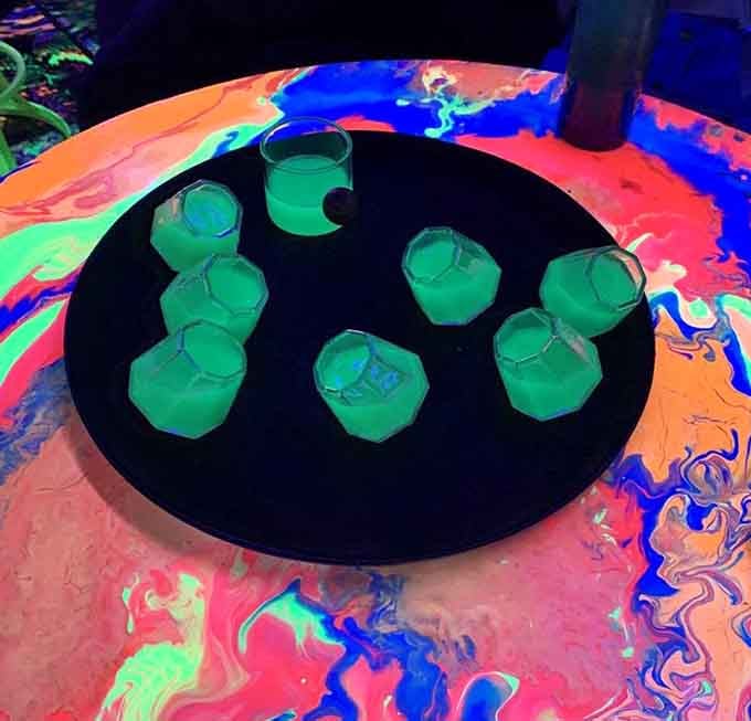These glowing shots look like they contain liquid sunshine mixed with pure, unadulterated fun and maybe some tequila.