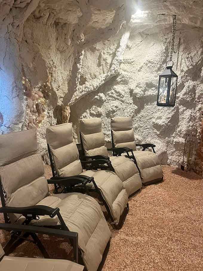 Royal Salt Cave & Spa's zero-gravity chairs in the salt cave look more inviting than your favorite recliner at home ever could.