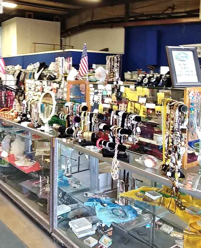 The jewelry counter sparkles with vintage treasures, offering bling that won't require you to take out a small loan.