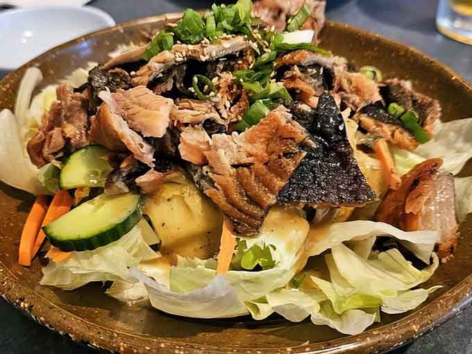 Salmon skin salad that transforms a humble ingredient into something unexpectedly delicious and satisfying.