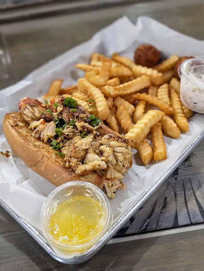 That lobster roll is stuffed so generously, you'll wonder if they forgot to charge you for the extra seafood.