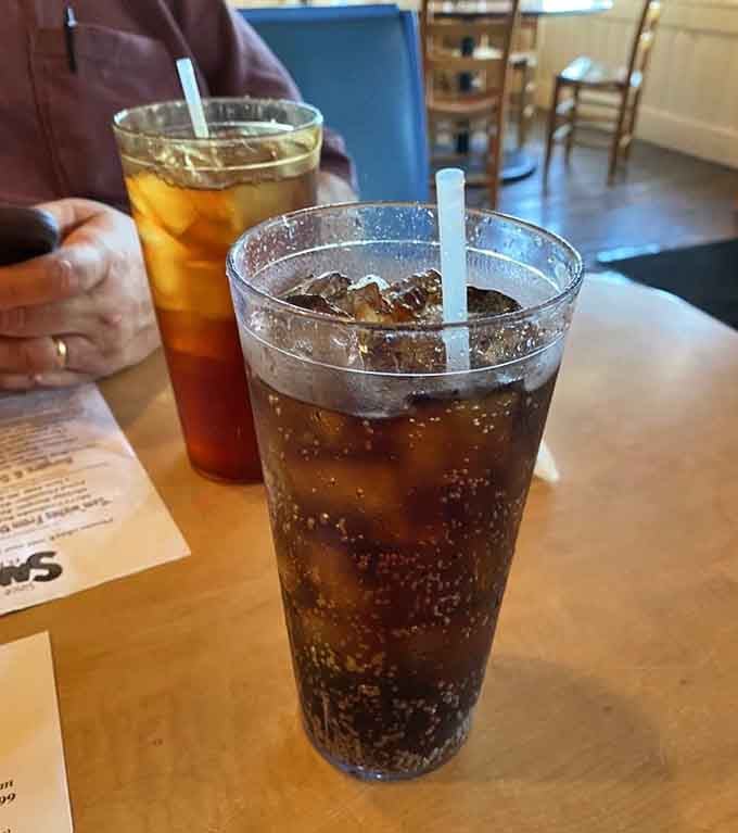 Ice-cold sodas in tall glasses&mdash;because sometimes the simplest refreshments are exactly what a beach day demands.