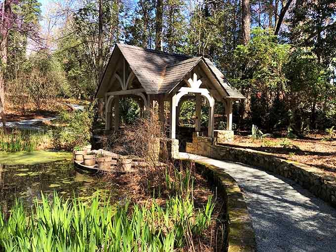 A gazebo positioned perfectly for contemplating life's big questions, or just enjoying the view with snacks.