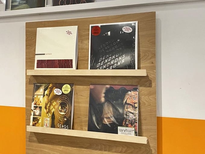 Seasick merchandise proving that loving a record store means wearing your passion on your actual sleeve.