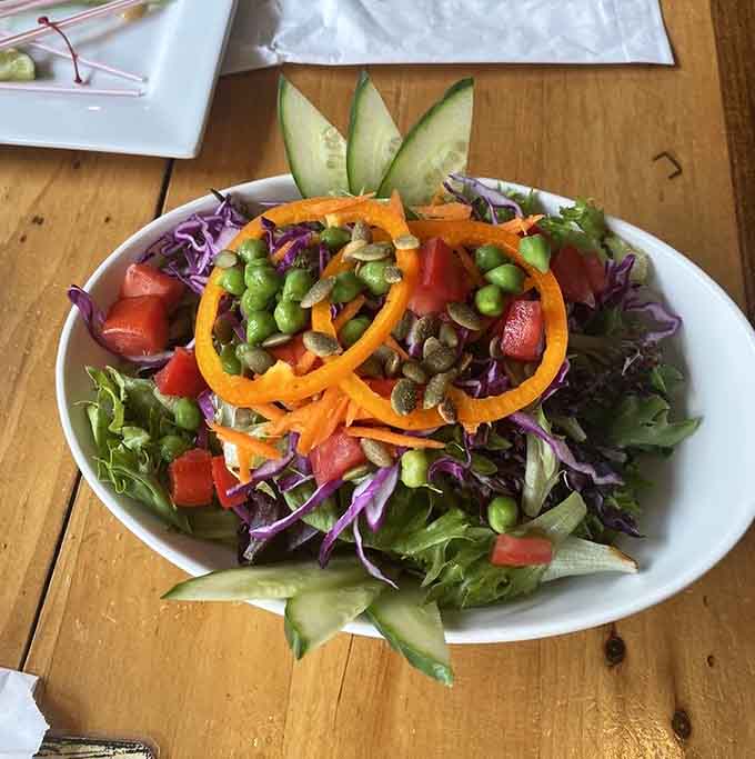 A salad so colorful it looks like someone raided a farmer's market and threw a party.