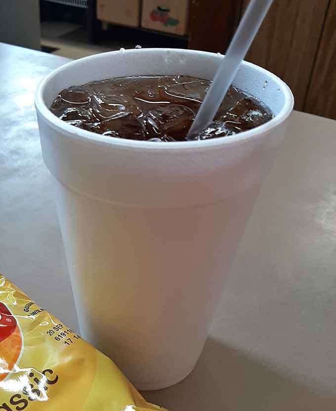 Ice-cold beverages in classic foam cups remind us that some traditions never need updating or improvement.