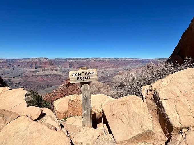Ooh Aah Point lives up to its name, proving that sometimes the Park Service nails it with their signage.
