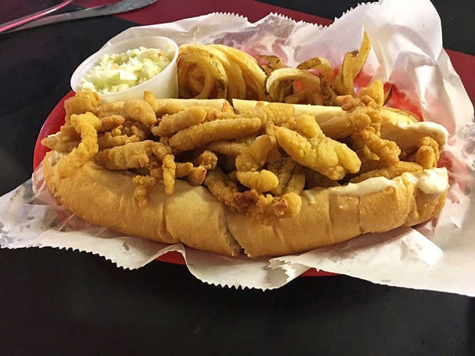 This clam roll with crispy strips and all the fixings looks like summer vacation decided to become lunch.