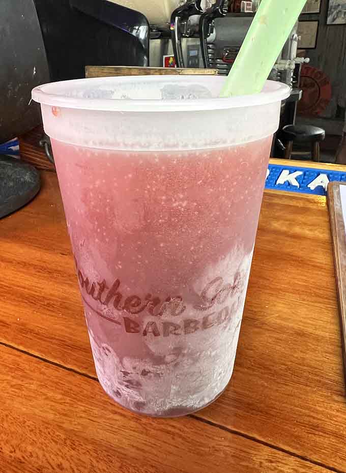 Even the drinks come branded, because when you're this good, you put your name on absolutely everything possible.