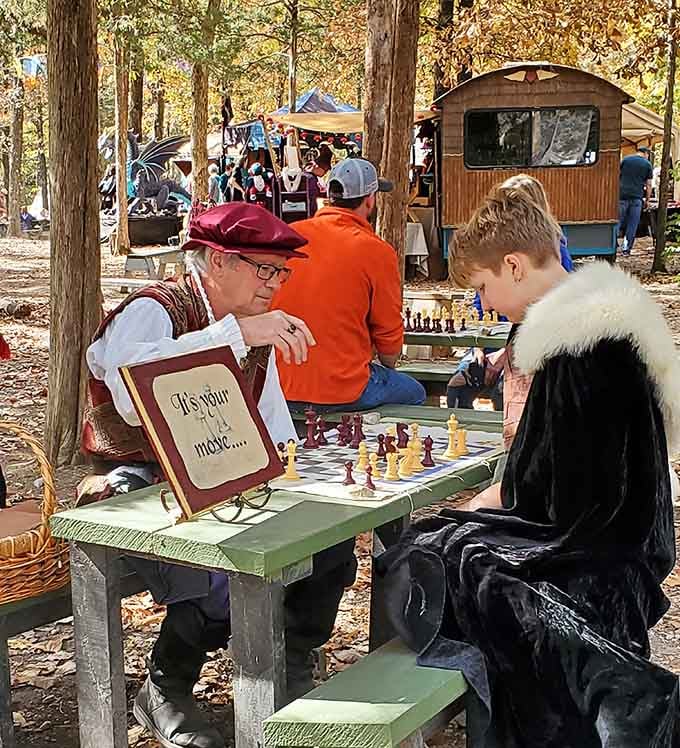 Challenge a costumed opponent to chess, where strategic thinking meets Renaissance flair in the most delightful way possible.