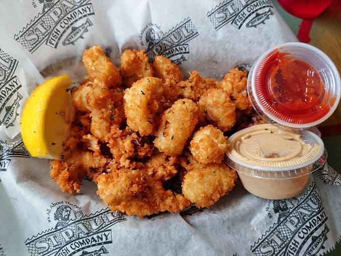 Golden fried calamari that's crispy, tender, and dangerously addictive with every perfectly seasoned bite you take.