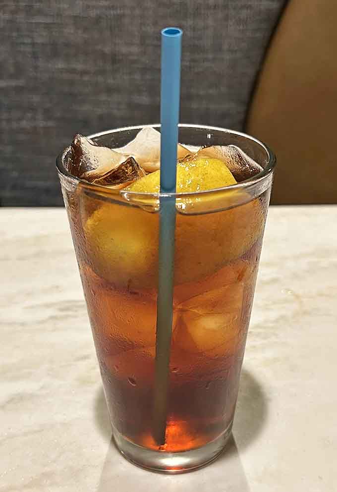 Sometimes the simple pleasure of an ice-cold drink with a straw is exactly what completes the perfect diner experience on any day.