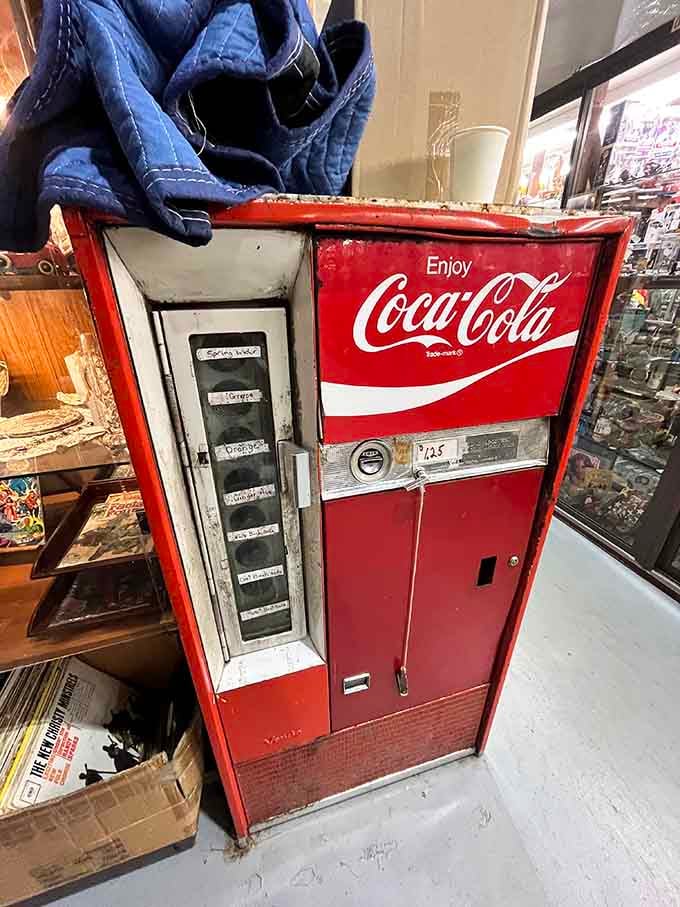 This classic Coca-Cola machine dispensed refreshment when a quarter actually meant something to your wallet.