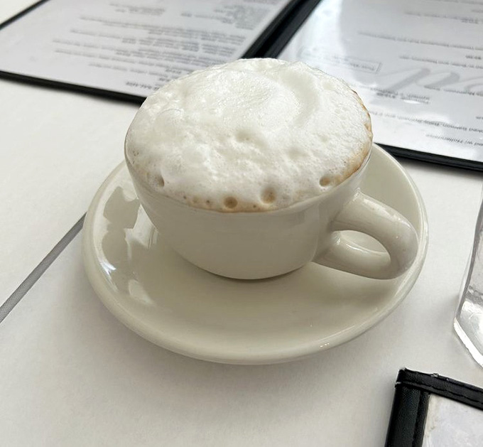 That cappuccino foam is so perfect, you'll feel guilty disturbing it. But you will anyway.