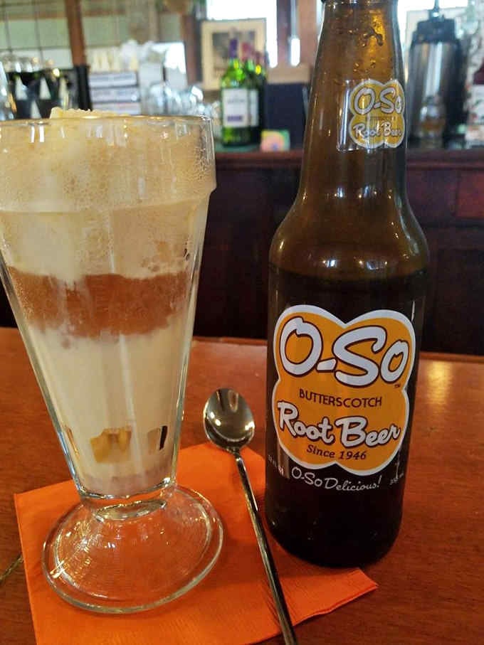 That butterscotch root beer float is the perfect sweet ending to your savory pizza adventure in Wilkeson.