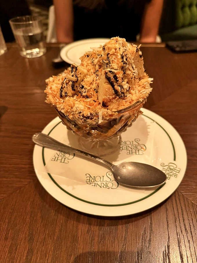 This towering sundae situation looks like it requires an engineering degree and a serious commitment to finishing what you started.