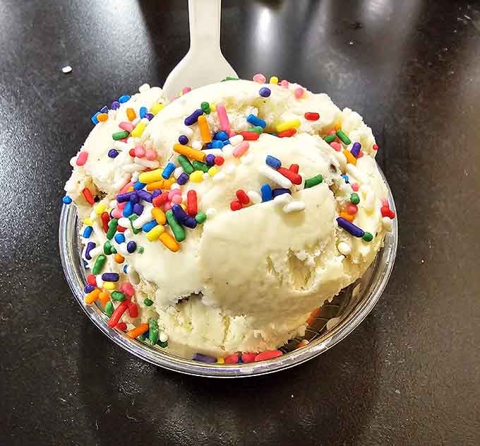 Because even after all that meat, there's always room for ice cream topped with rainbow sprinkles of happiness.