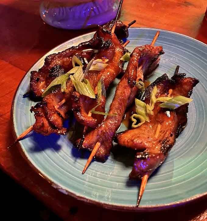 Glazed pork belly skewers that'll make you forget you ever ordered anything else at any other restaurant.