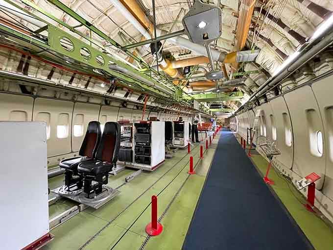 Inside the 747 prototype where luxury air travel was born, complete with spiral staircase and actual legroom.