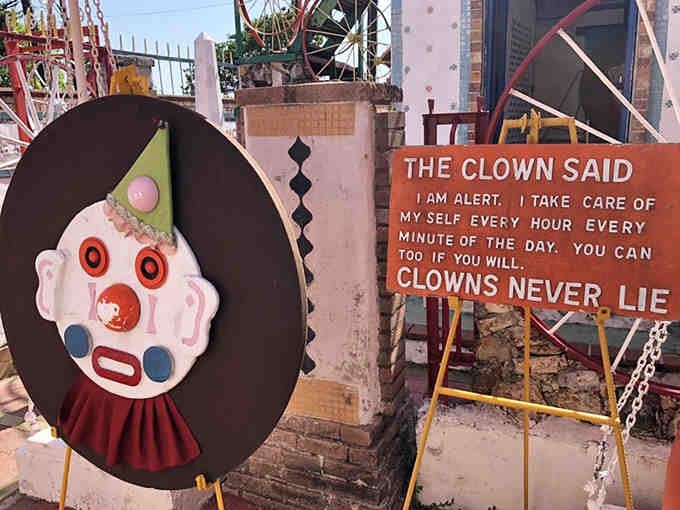 The clown insists he never lies, which is either reassuring or the most unsettling thing here.