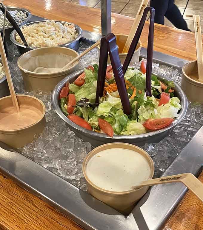 The salad bar exists to make you feel slightly less guilty about what's coming next on your plate.
