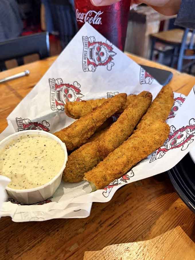 Golden, crispy, and served with creamy dipping sauce, these aren't your county fair's sad pickle situation.