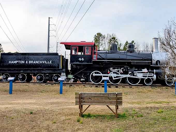 The Hampton and Branchville locomotive sits majestically, a testament to when machines were built to last generations, not just warranty periods.
