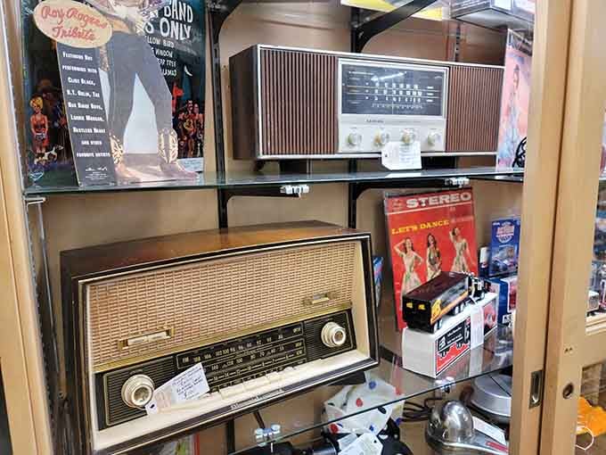 Vintage radios that once brought families together for evening entertainment, now waiting to add retro charm to modern homes.