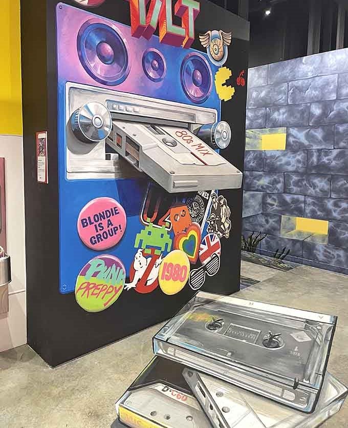 That retro boombox brings back memories of when music required actual physical effort to carry around everywhere.