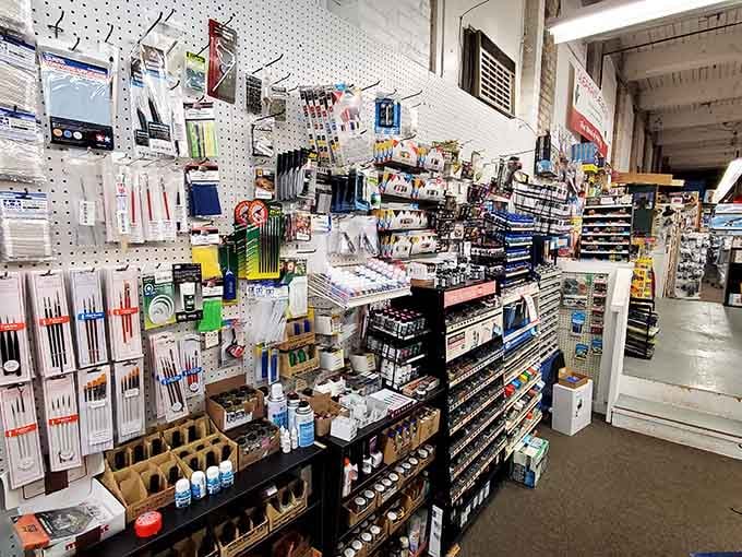 Every craft supply imaginable lives here, ready to transform your Pinterest dreams into actual reality.