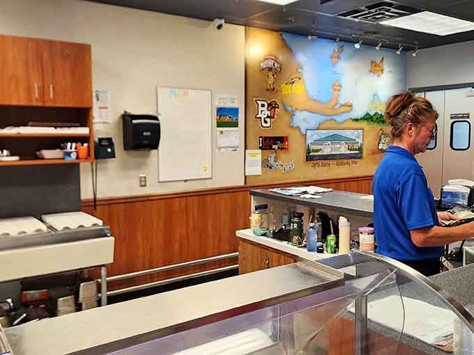 Behind the counter, friendly staff members work their magic, transforming simple orders into edible works of art daily.