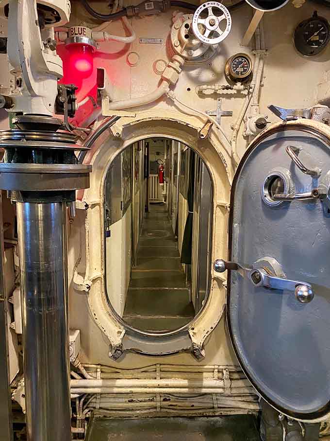 Step through this hatch and you're entering a world most sailors hoped they'd never leave permanently.
